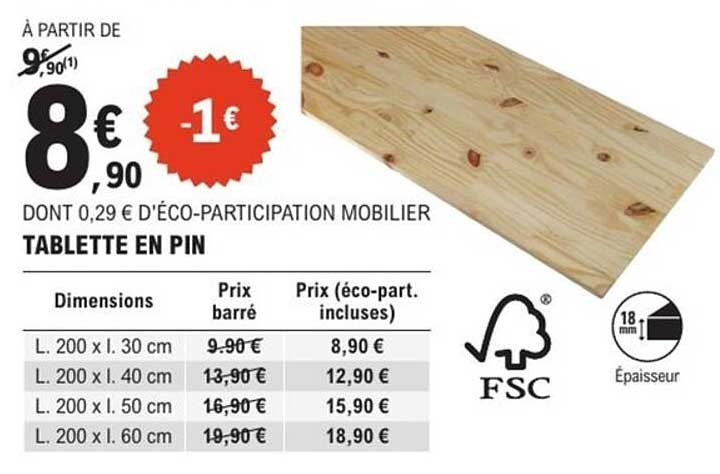 Tablette Pin Brico Depot