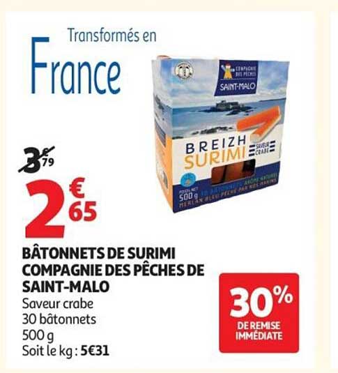 Promo Bâtonnets De Surimi Compagnie Des Pêches De Saint-Malo chez ...