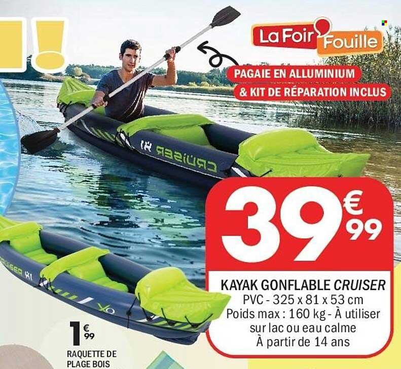 Promo Kayak Gonflable Cruiser chez La Foir'Fouille - 123Catalogue.fr