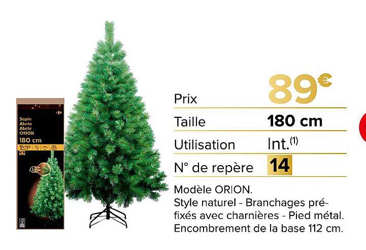 Promo Sapin Abete Orion 180 Cm chez Carrefour - 123Catalogue.fr