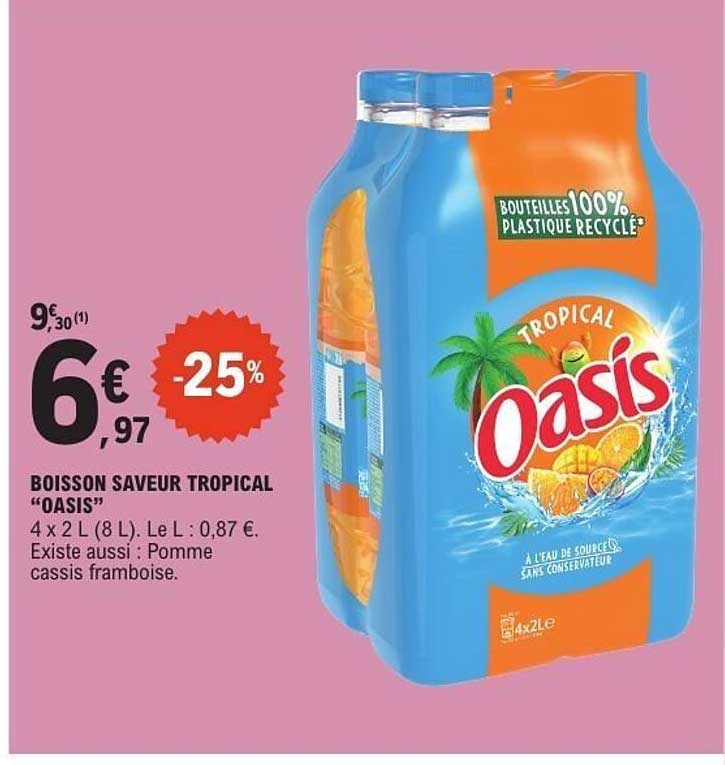 Promo Boisson Aux Fruits Tropical Oasis 4X2L – Soit 8 L - 1,10 € Le ...