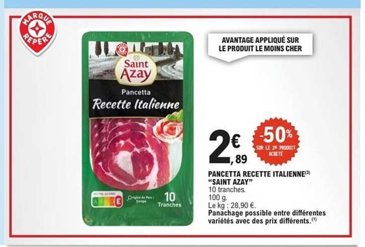 Promo Pancetta Recette Italienne «Saint Azay» chez E.Leclerc ...