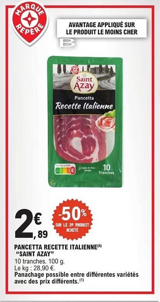 Promo Pancetta Recette Italienne «Saint Azay» chez E.Leclerc ...