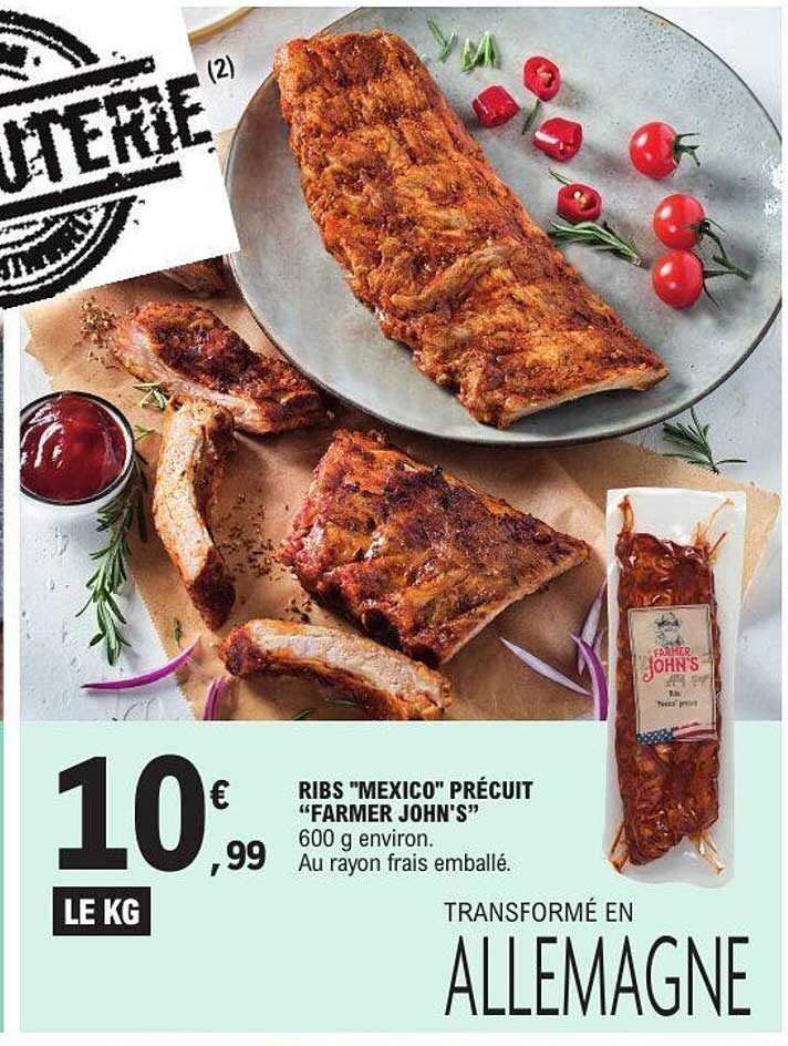 Promo Ribs "Mexico" Précuit "Farmer John's" chez E.Leclerc ...