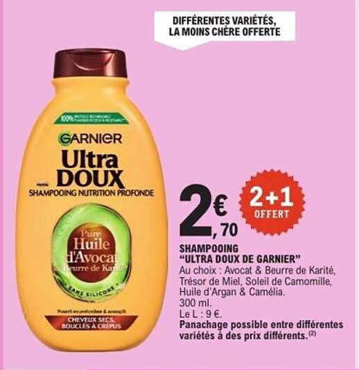 Promo Shampooing “Ultra Doux De Garnier” chez E.Leclerc - 123Catalogue.fr
