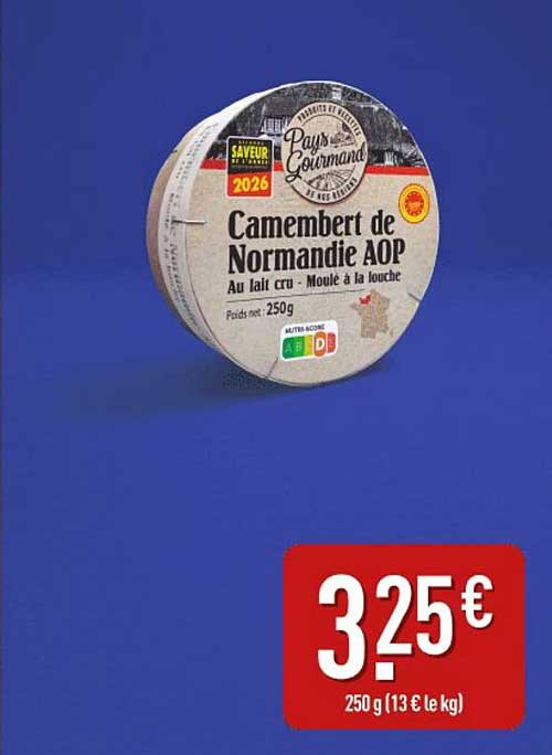 Promo Camembert De Normandie Aop Au Lait Cru - Moule À La Louche chez ...