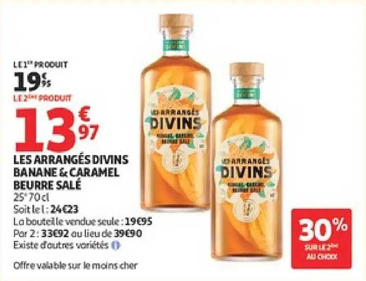 Promo Les Arrangés Divins Banane & Caramel Beurre Salé chez Auchan ...