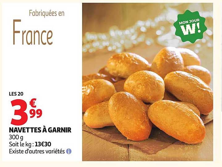 Promo Navettes À Garnir chez Auchan Supermarché - 123Catalogue.fr