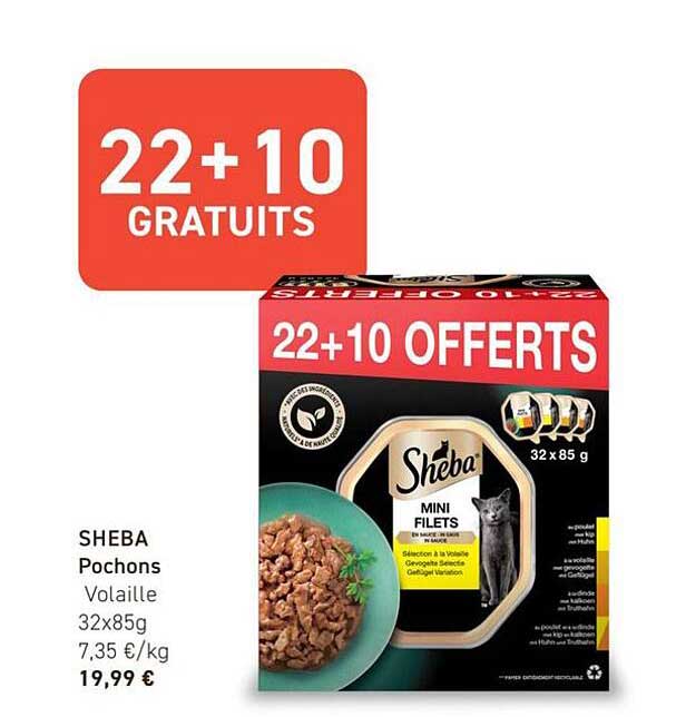 Promo Sheba Pochons Volaille 32X85G chez Tom&Co - 123Catalogue.fr