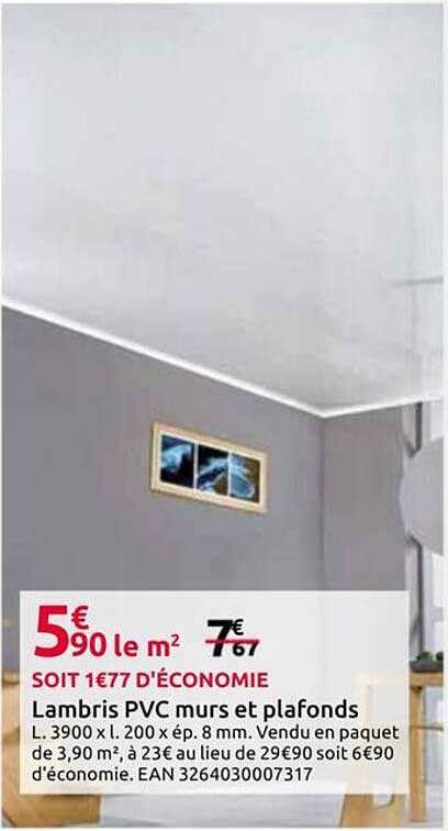 Promo Lambris Pvc Blanc Brillant chez Brico Dépôt - 123Catalogue.fr