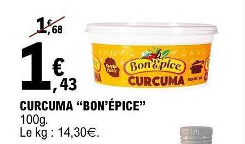 Promo Curcuma “Bon’épice” 100G. chez E.Leclerc - 123Catalogue.fr
