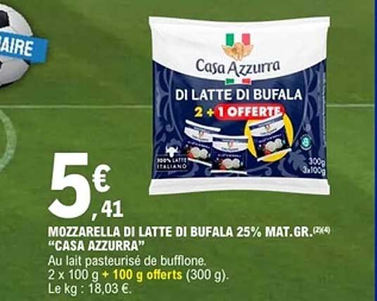 Promo Mozzarella Di Latte Di Bufala Casa Azzurra chez Auchan ...