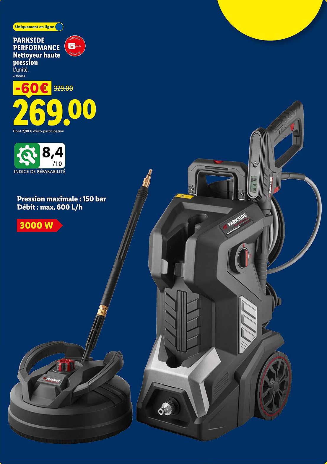 Promo Parkside Performance Nettoyeur Haute Pression chez Lidl ...