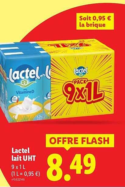 Promo Lactel Lait Uht chez Lidl - 123Catalogue.fr