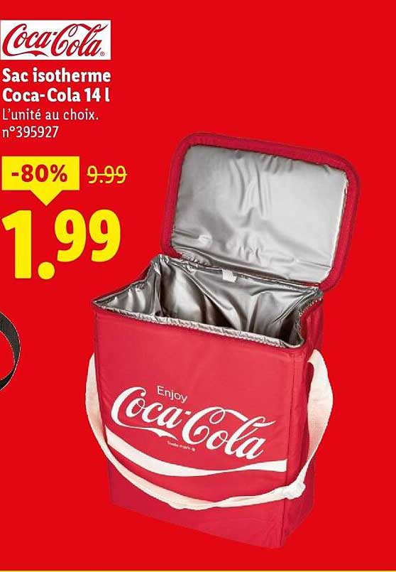 Promo Sac Isotherme Coca-Cola 14 L chez Lidl - 123Catalogue.fr