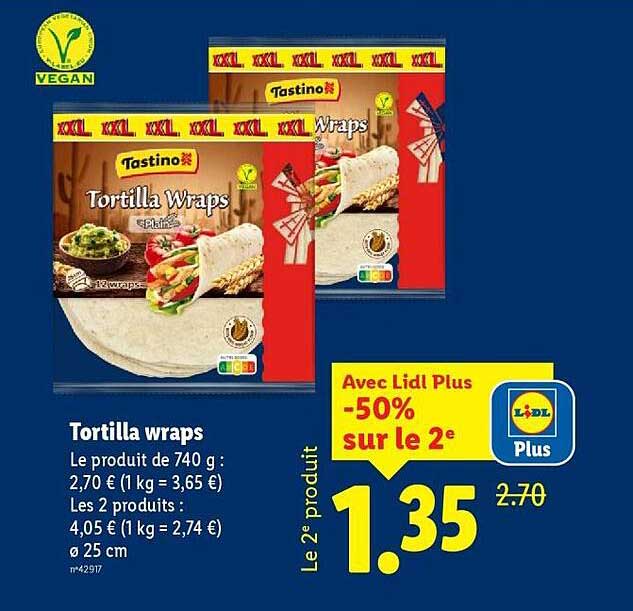 Promo Tortilla Wraps chez Lidl - 123Catalogue.fr