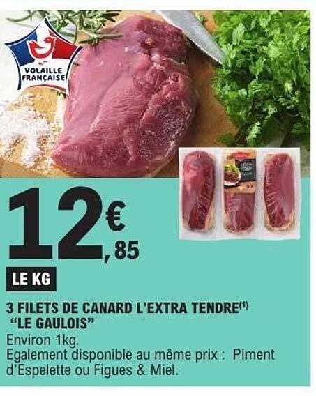 Promo 3 Filets De Canard L'extra Tendre(*) "Le Gaulois" chez E.Leclerc ...