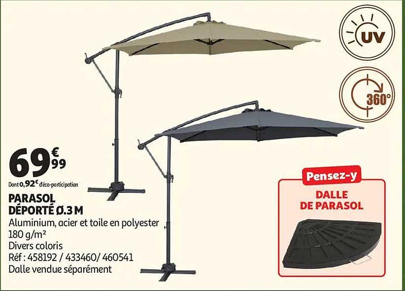 Promo Le Parasol Déporté Manoa chez Centrakor - 123Catalogue.fr