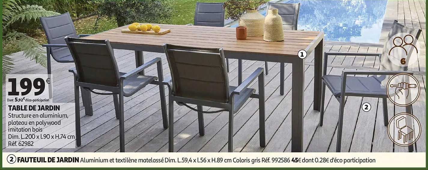 Promo Table De Jardin Xenia chez E.Leclerc - 123Catalogue.fr