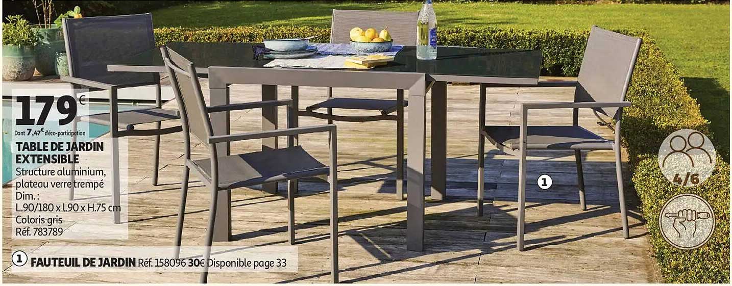 Promo Table Extensible chez E.Leclerc Jardi - 123Catalogue.fr