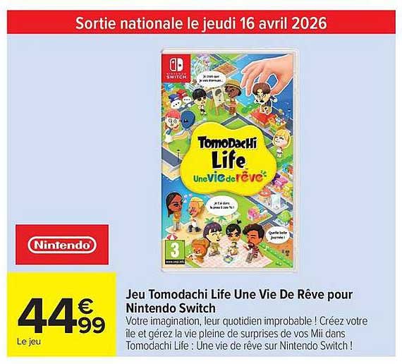 Promo Jeu Tomodachi Life Une Vie De Rêve Pour Nintendo Switch chez ...