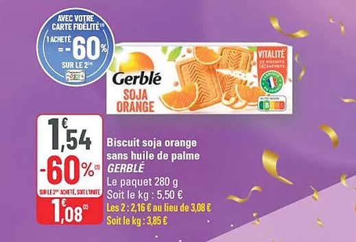 Promo Biscuit Pavot Citron Sans Huile De Palme Gerble chez G20 ...