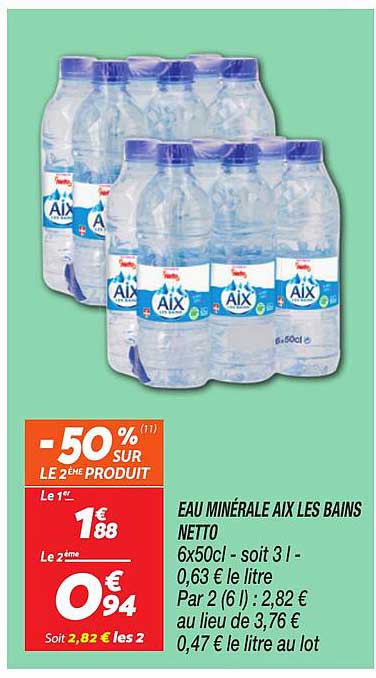 Promo Eau Minerale Aix Les Bains Netto chez Netto - 123Catalogue.fr