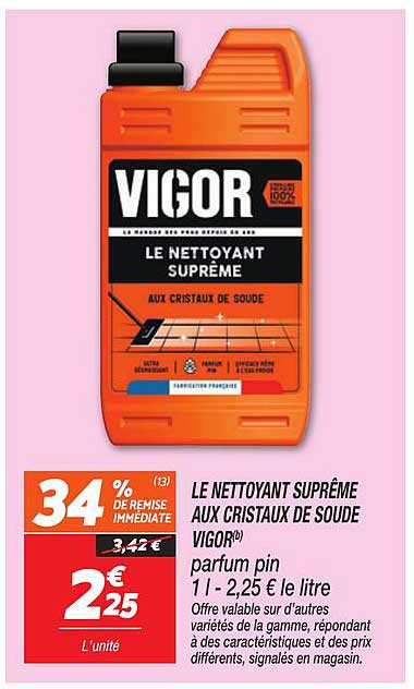 Promo Le Nettoyant Suprême Aux Cristaux De Soude Vigor(B) Parfum Pin 1 ...