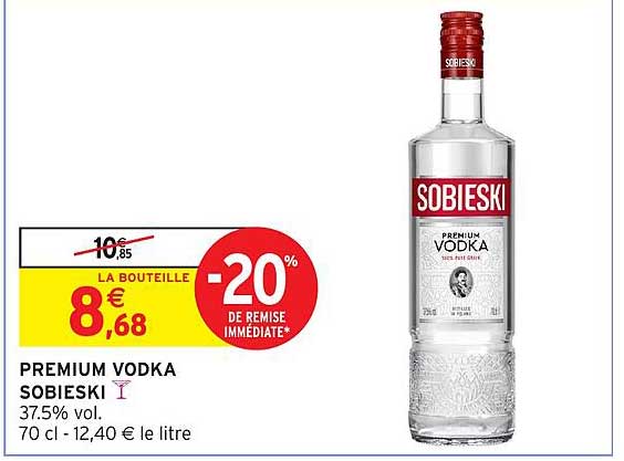 Promo Premium Vodka Sobieski chez Intermarché Hyper - 123Catalogue.fr