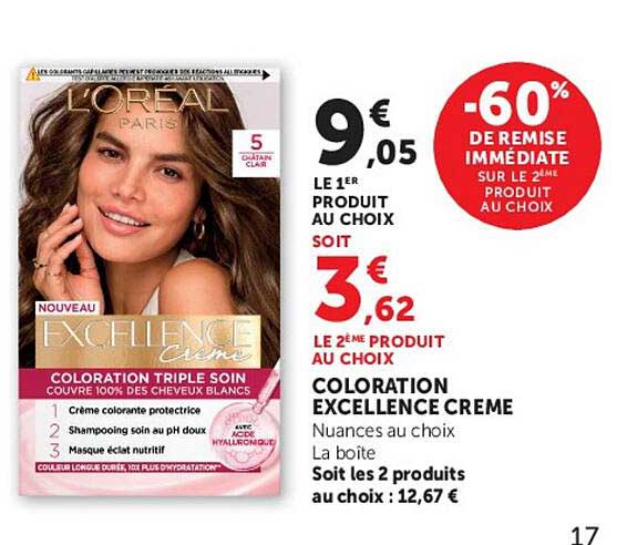 Promo Coloration Excellence Creme chez Super U - 123Catalogue.fr