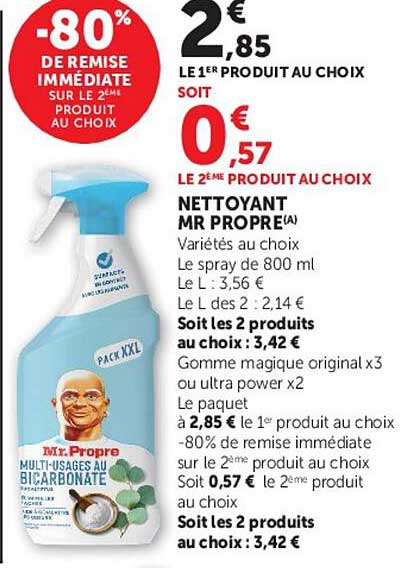 Promo Nettoyant Mr Propre(A) chez Hyper U - 123Catalogue.fr