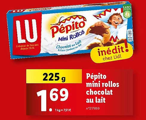 Promo Pépito Mini Rollos Chocolat Au Lait chez Lidl - 123Catalogue.fr