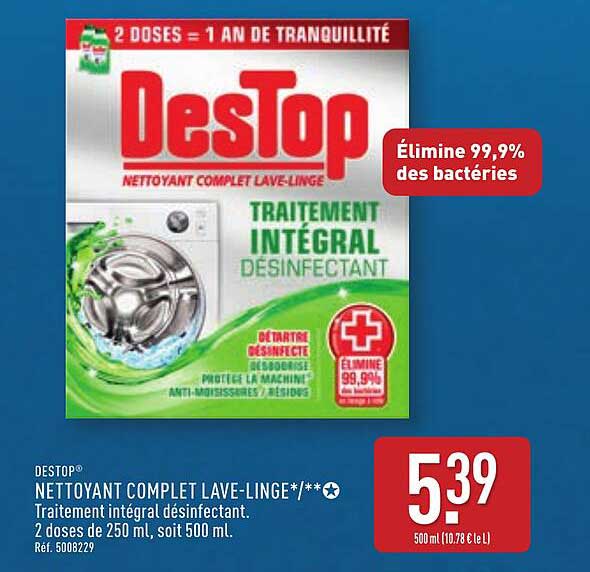 Promo Destop Nettoyant Complet Lave-Linge Traitemen Intégral ...