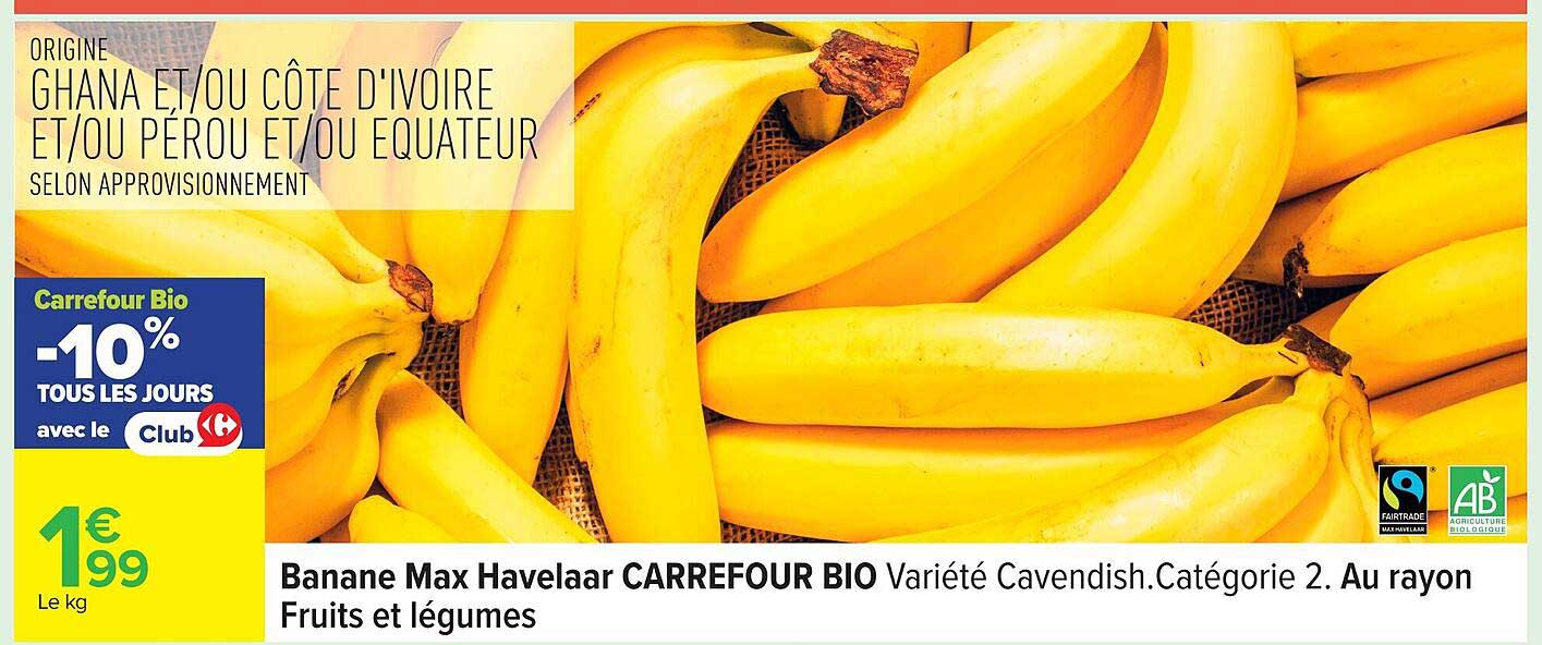 Promo Banane Bio(1) chez Intermarché - 123Catalogue.fr