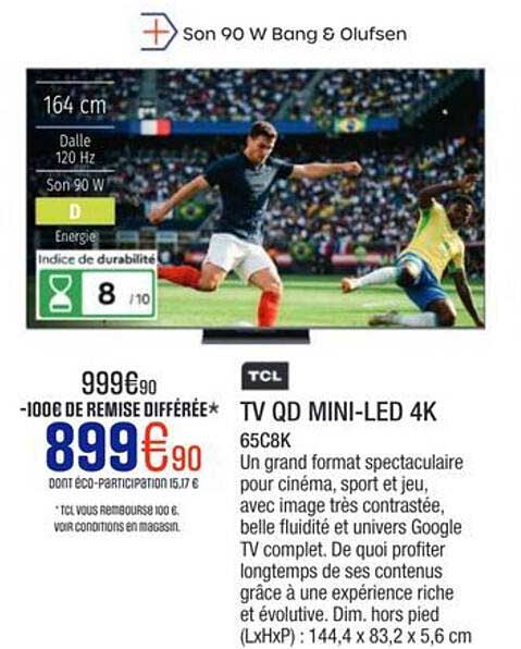 Promo Tv Qd Mini-Led 4K 65C8K chez Extra - 123Catalogue.fr