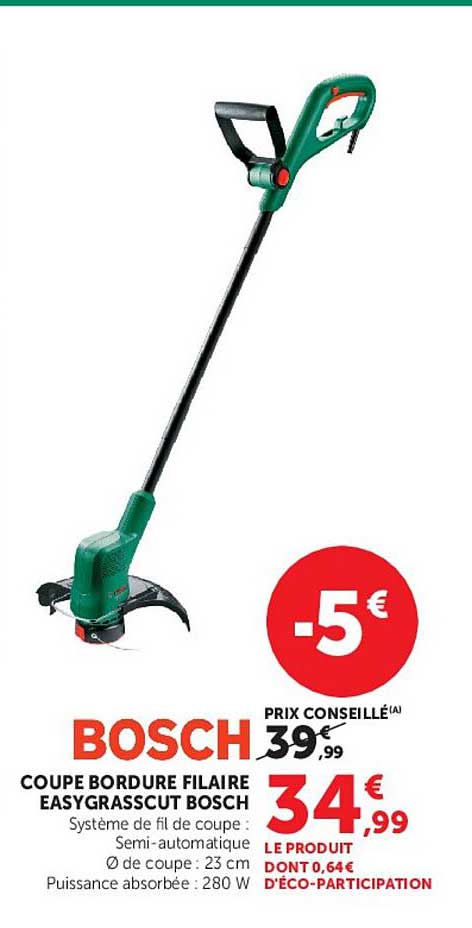 Promo Bosch Coupe Bordure Filaire Easygrasscut Bosch chez Hyper U ...