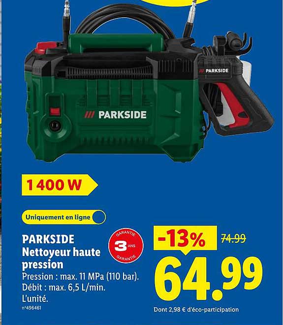 Promo Parkside Nettoyeur Haute Pression chez Lidl - 123Catalogue.fr