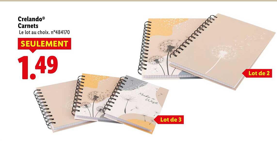 Promo Crelando® Carnets chez Lidl - 123Catalogue.fr