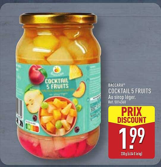 Promo Baccara® Cocktail 5 Fruits Au Sirop Léger. chez ALDI ...