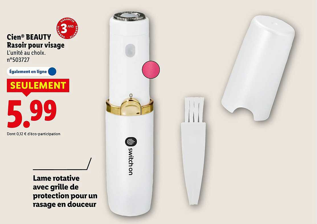 Promo Cien® Beauty Rasoir Pour Visage chez Lidl - 123Catalogue.fr