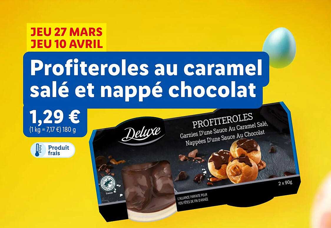 Promo Profiteroles Au Caramel Salé Et Nappé Chocolat chez Lidl ...
