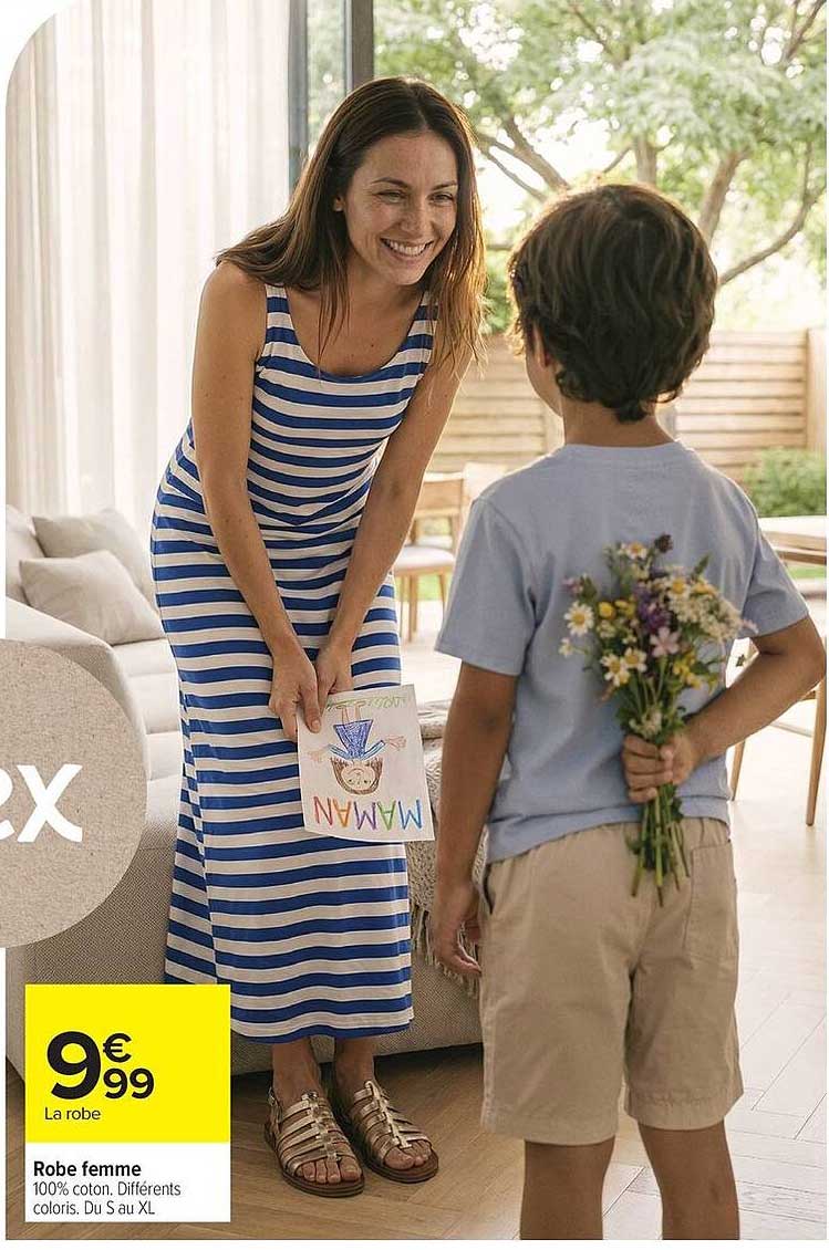 Promo Robe Longue Femme chez Carrefour - 123Catalogue.fr