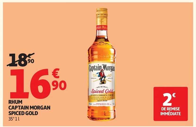 Promo Captain Morgan Spiced Gold Sans Alcool chez Auchan - 123Catalogue.fr