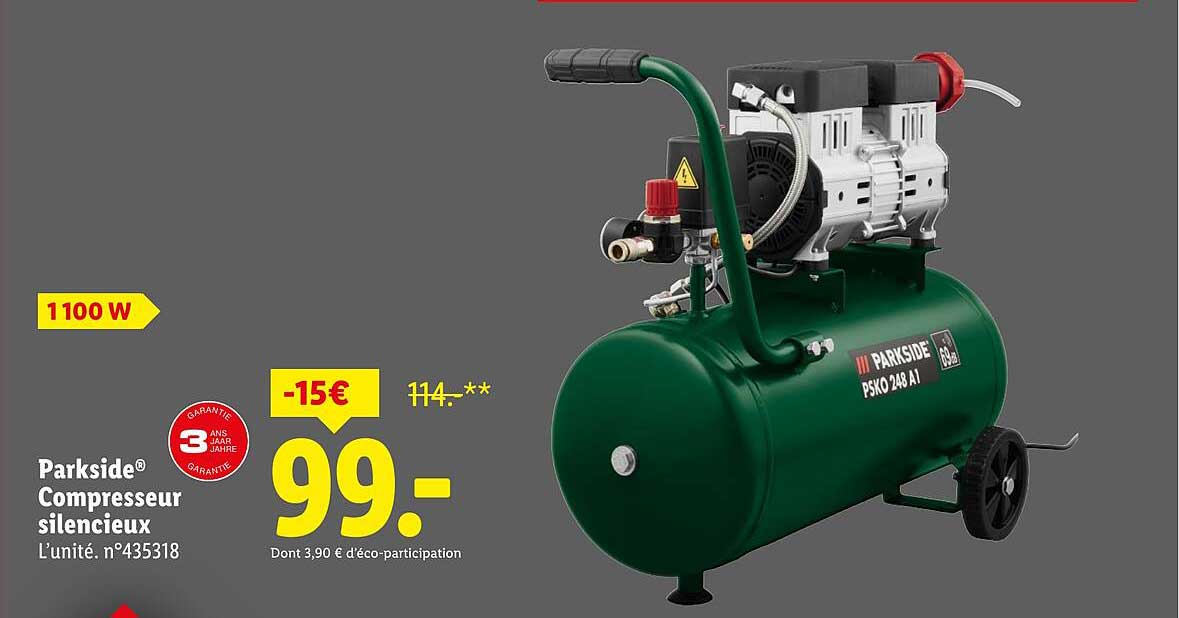 Promo Parkside® Compresseur Silencieux chez Lidl - 123Catalogue.fr