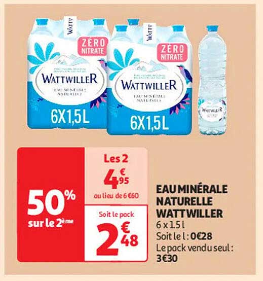 Promo Eau Minérale Naturelle Wattwiller chez Auchan Supermarché ...