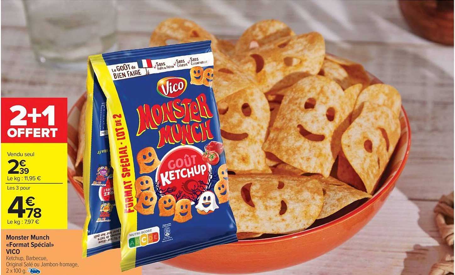 Promo Monster Munch - Goût Ketchup chez Carrefour Market - 123Catalogue.fr