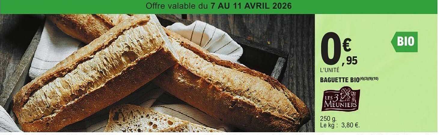 Promo Baguette Bio chez E.Leclerc - 123Catalogue.fr