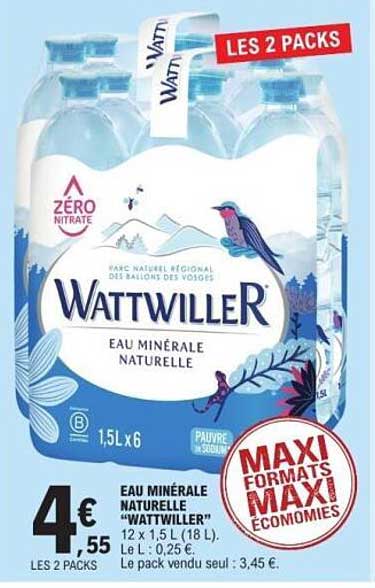 Promo Eau Minérale Naturelle “Wattwiller” chez E.Leclerc - 123Catalogue.fr