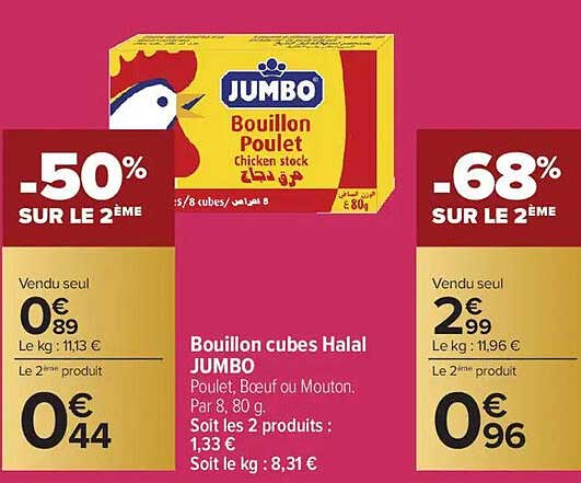 Promo Bouillon Cubes Halal Jumbo chez Carrefour - 123Catalogue.fr