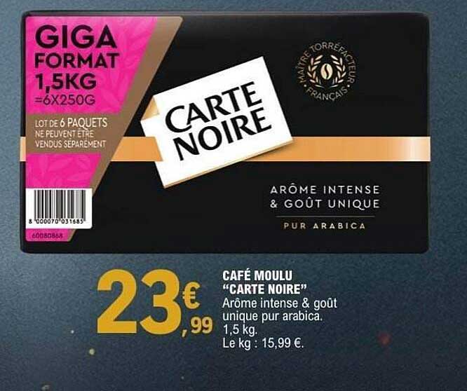 Promo Café Moulu "Carte Noire" chez E.Leclerc - 123Catalogue.fr
